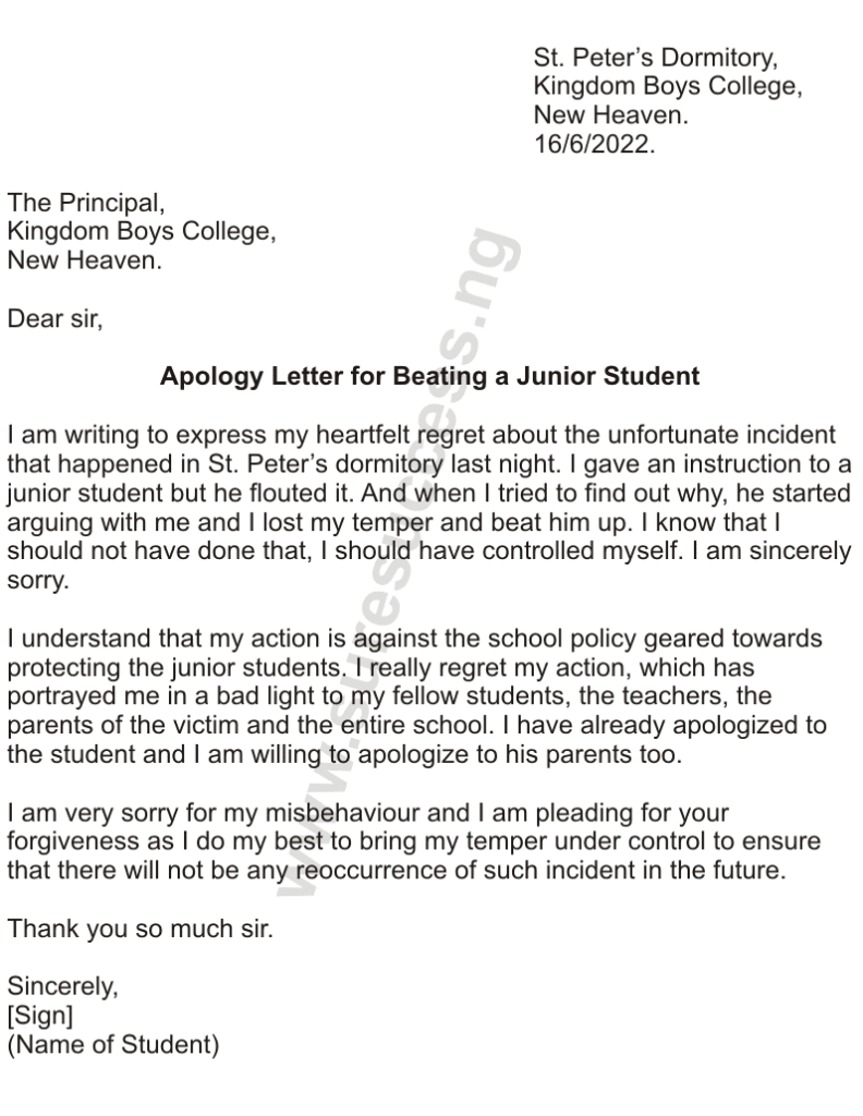 Apology Letter to School Principal: Writing Guide & Format