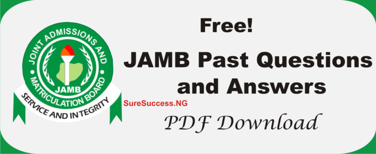 JAMB Past Questions and Answers PDF | SureSuccess.Ng