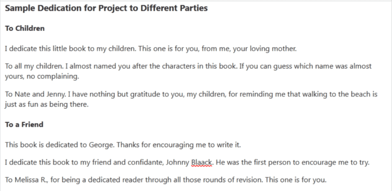 How to Write Dedication for Project [Samples & Templates]